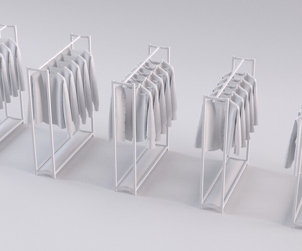 ArtStation - 5 unisex shirts rack | Game Assets