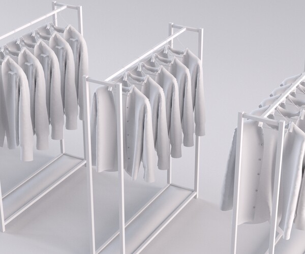 ArtStation - 5 unisex shirts rack | Game Assets