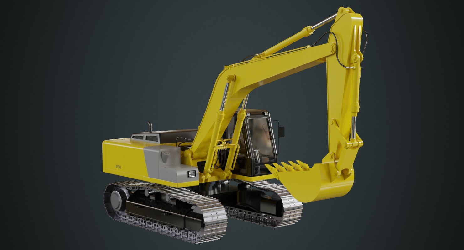 ArtStation - Excavator 1A | Game Assets