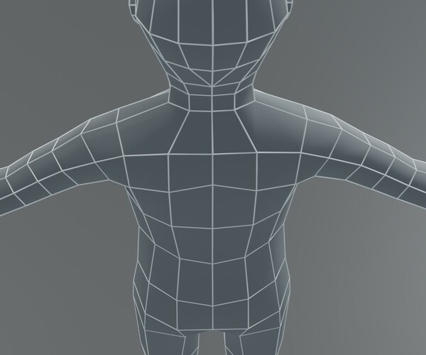 ArtStation - Boy Kid Body Base Mesh 3D Model 1000 Polygons | Game Assets