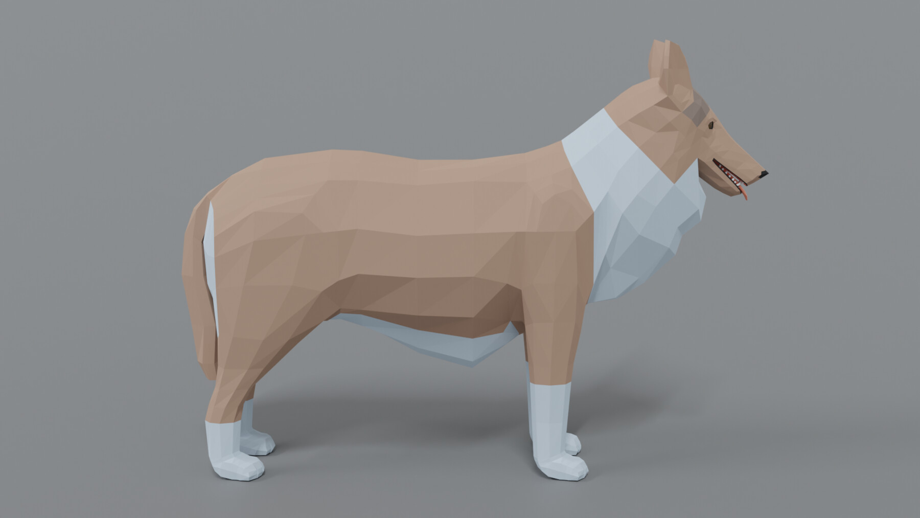 ArtStation - Low Poly Cartoon Rough Collie Dog | Game Assets