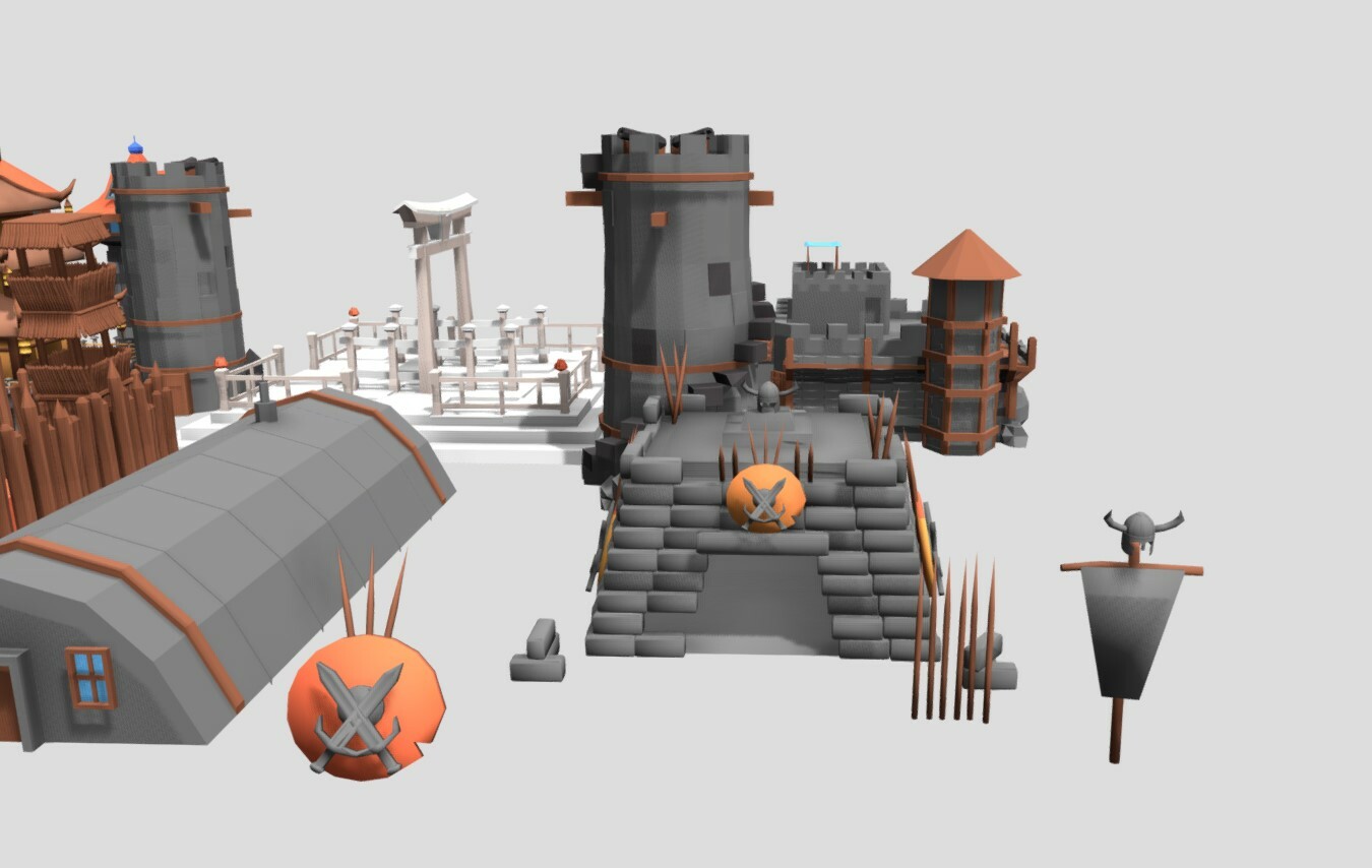 ArtStation - Game Pack - Strategy Game Buildings, castles and Barracks ...