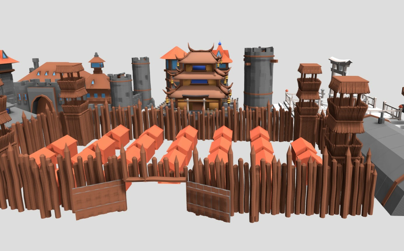 ArtStation - Game Pack - Strategy Game Buildings, castles and Barracks ...