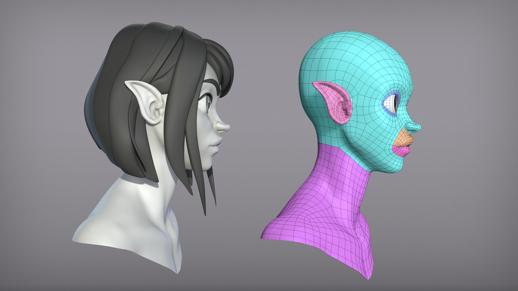 ArtStation - Cartoon female character Elf base mesh | Resources