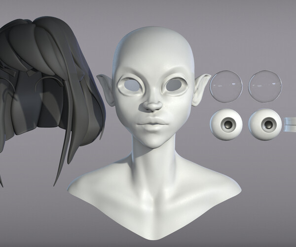 ArtStation - Cartoon female character Elf base mesh | Resources