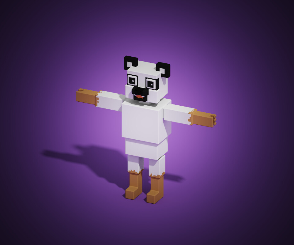 ArtStation - Panda with minecraft style | Game Assets