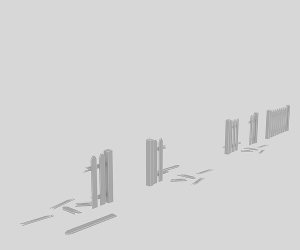 ArtStation - broken garden fence | Game Assets