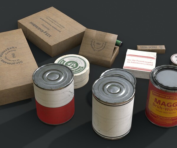 ArtStation - German Combat Ration WWII | Game Assets