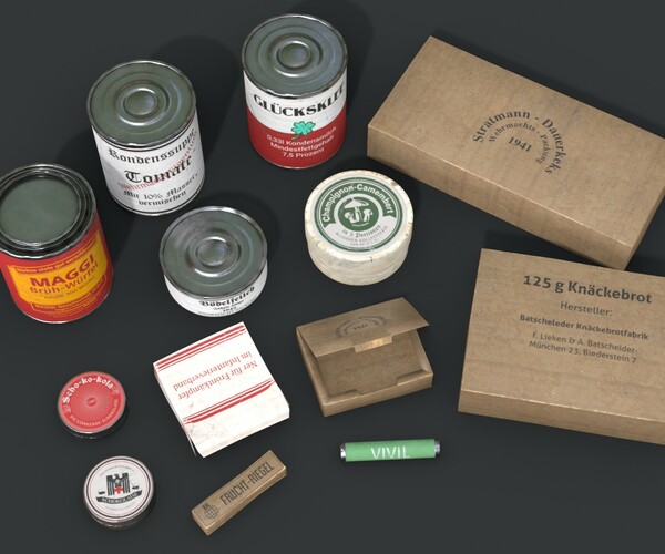 ArtStation - German Combat Ration WWII | Game Assets