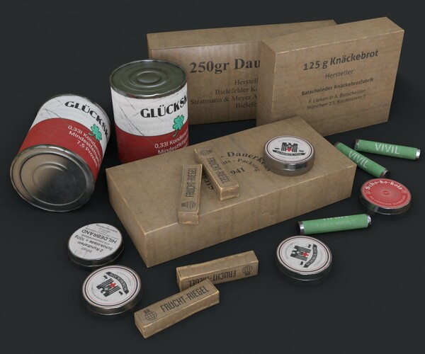 ArtStation - German Combat Ration WWII | Game Assets