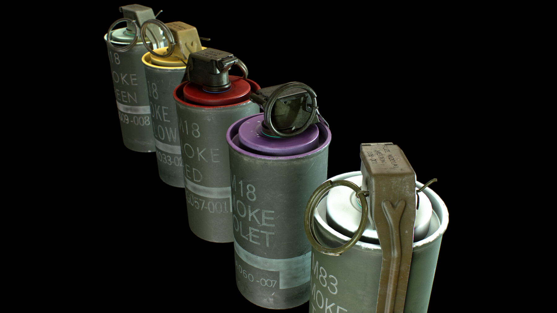 ArtStation - M18 and M83 Smoke Grenades | Game Assets