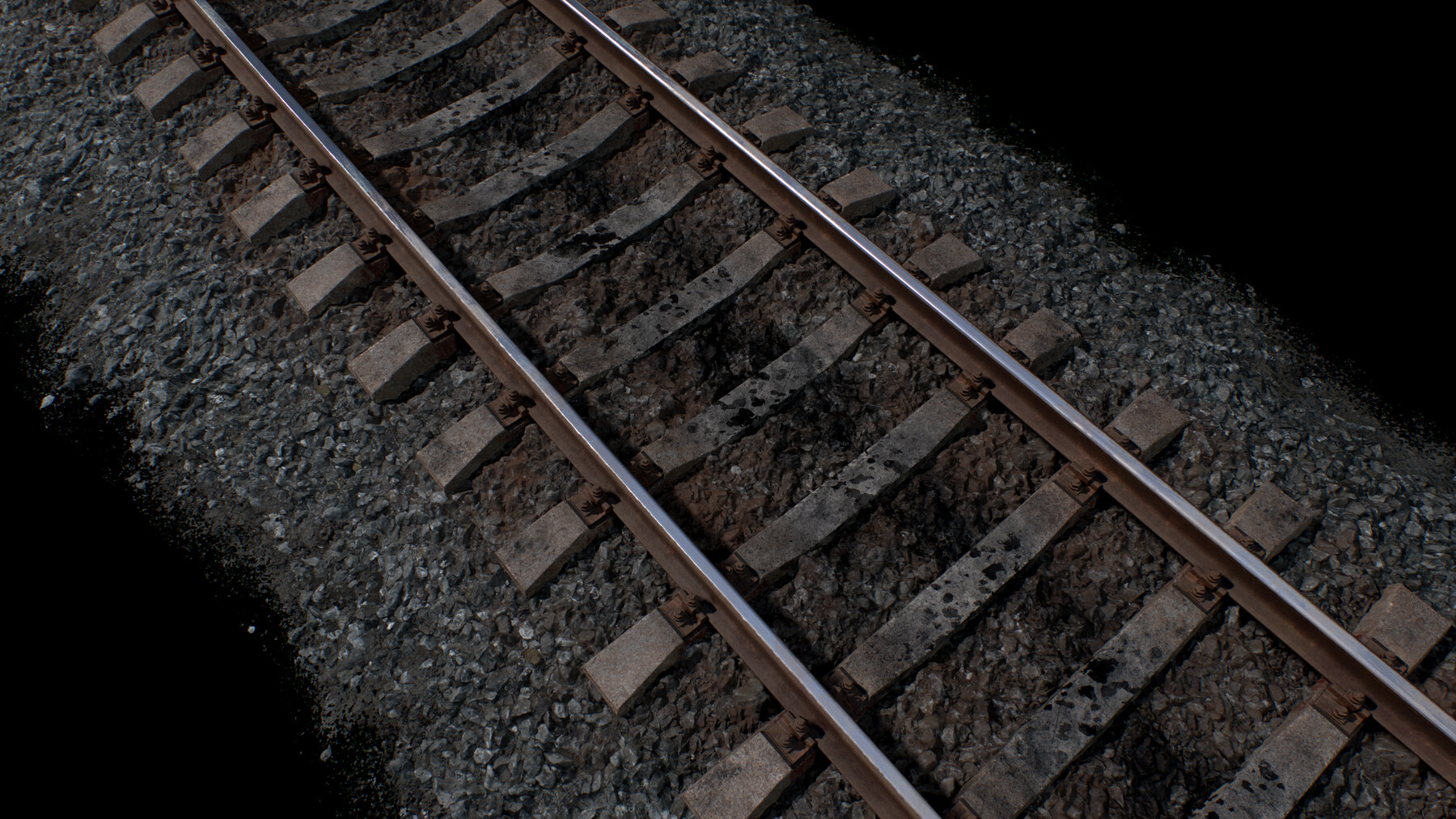 ArtStation - Railroad wit Concrete Sleepers | Game Assets