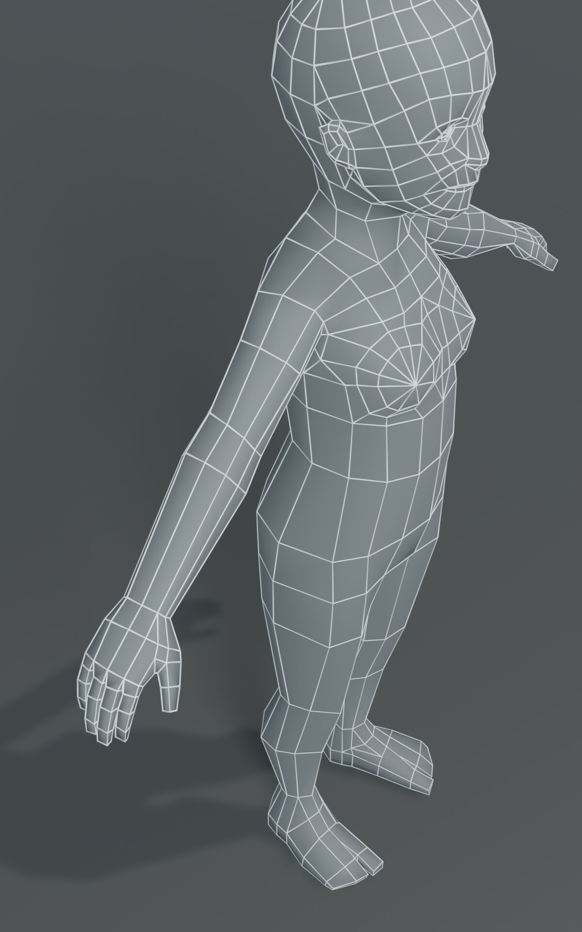 ArtStation - Girl Kid Body Base Mesh 3D Model 1000 Polygons | Game Assets