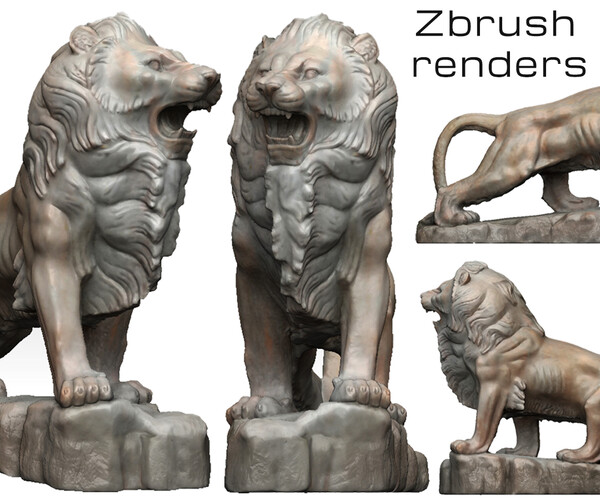 ArtStation - Lion statue | Resources