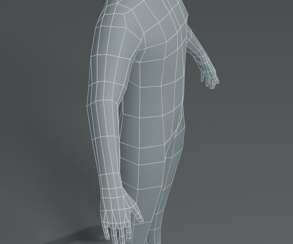 ArtStation - Human Body Base Mesh 3D Model Family Pack 1000 Polygons | Game Assets