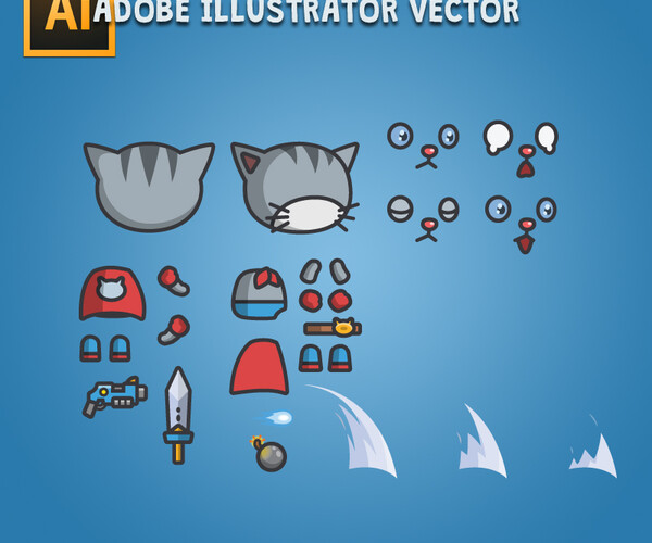 ArtStation - Super Cat Character Sprite | Game Assets