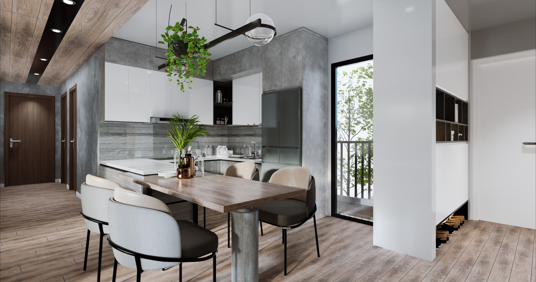 ArtStation - D5Render 1.7.1 Day Livingroom and kitchen in Realistic ...