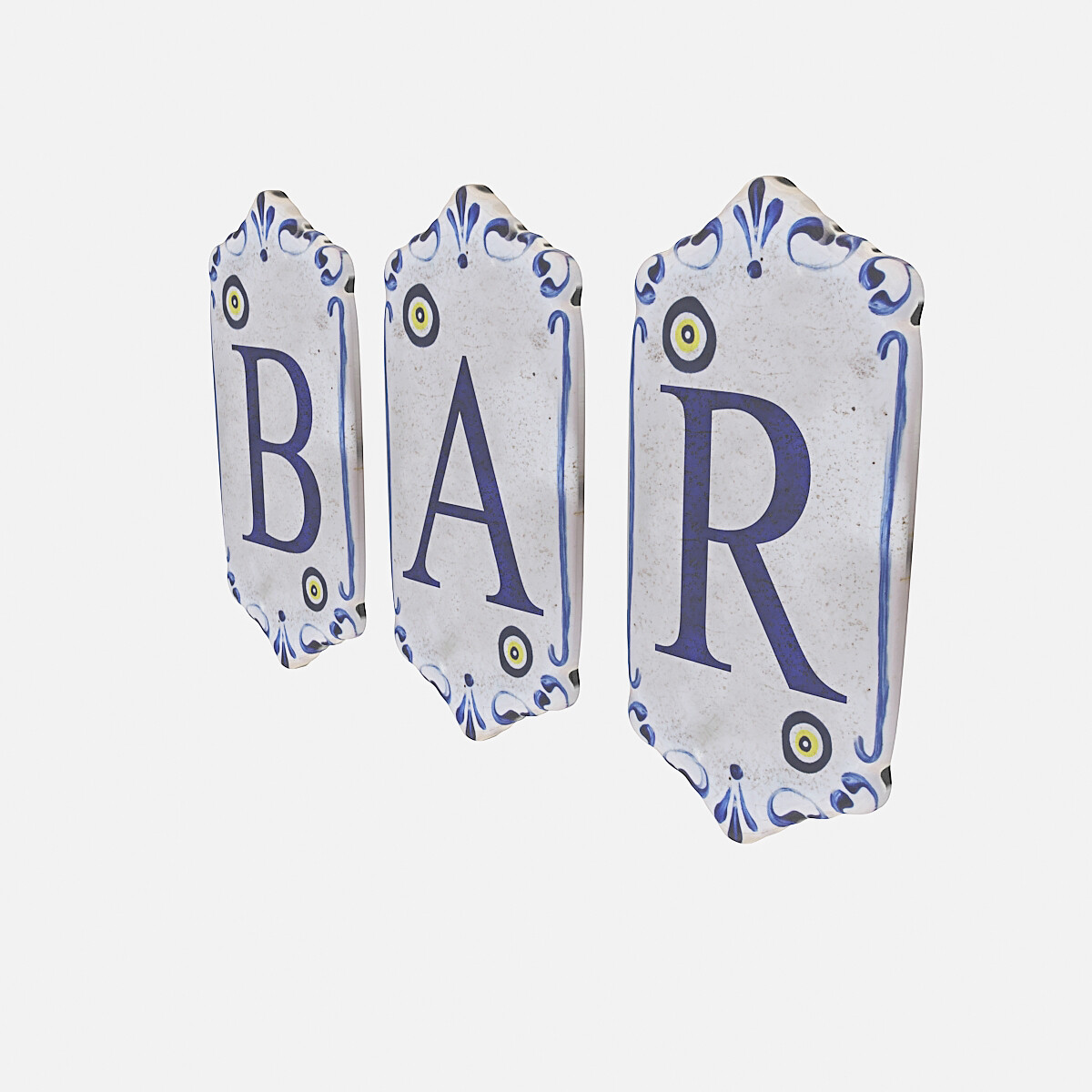 ArtStation - old stone bar sign 3D model | Game Assets