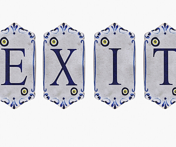 ArtStation - old stone exit sign 02 | Game Assets