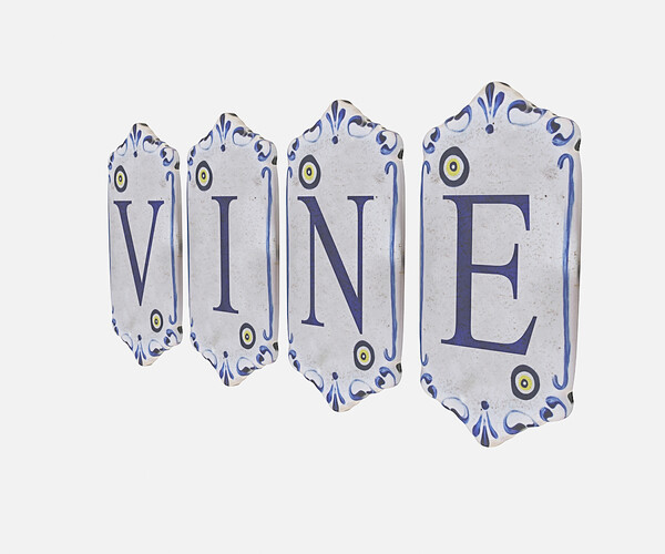 ArtStation - old stone vine sign | Game Assets