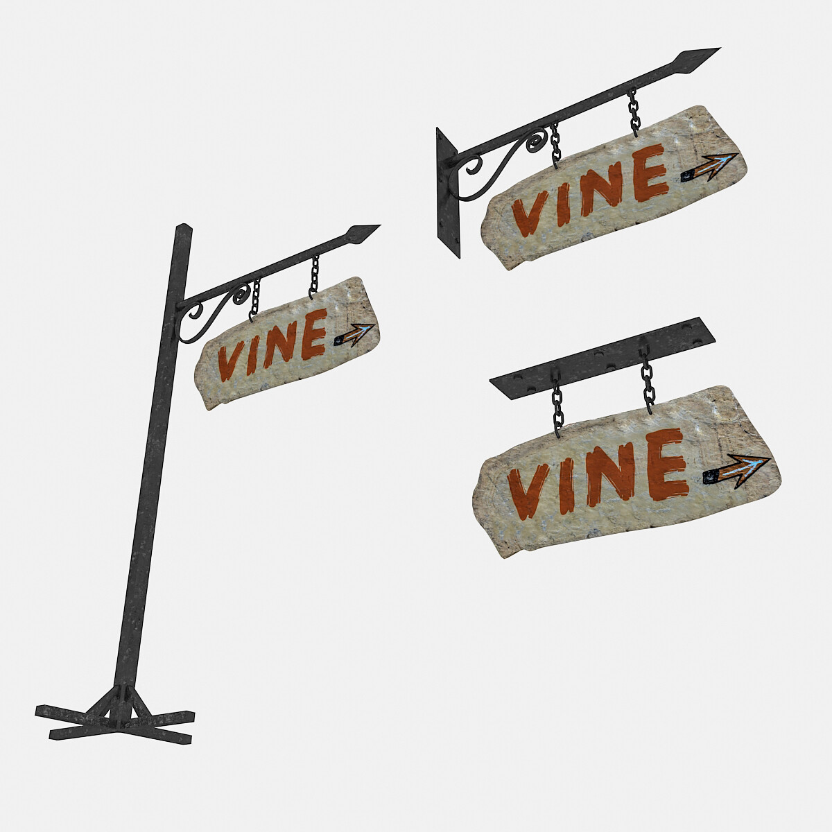 ArtStation - old stone vine sign 02 | Game Assets