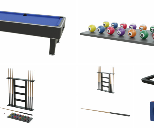 ArtStation - Pool Table Scene Collection | Game Assets