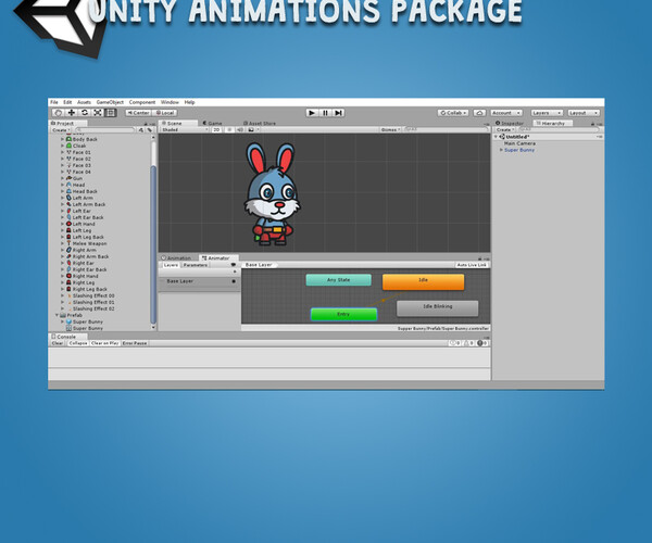 ArtStation - Super Bunny 2D Character Sprite | Game Assets