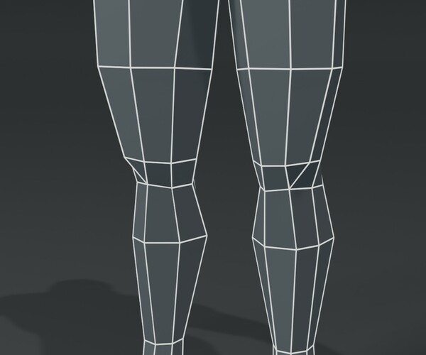 ArtStation - Muscular Human Body Base Mesh 3D Model Pack 1000 Polygons ...