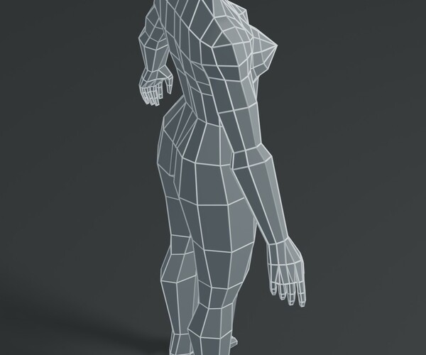 ArtStation - Muscular Human Body Base Mesh 3D Model Pack 1000 Polygons ...