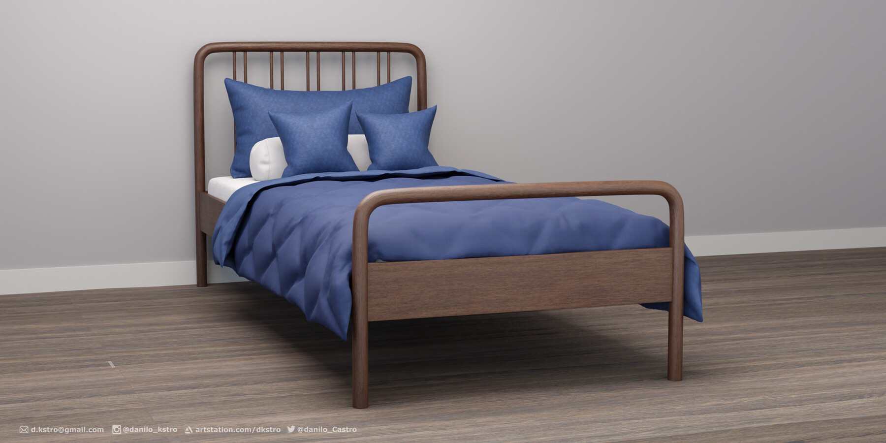 ArtStation - Single Bed | 3D model | 2k Textures + Gifts | Resources