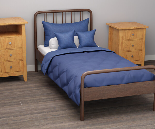 ArtStation - Single Bed | 3D model | 2k Textures + Gifts | Resources