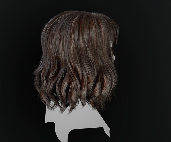 ArtStation - Low Poly Female Hair "Style F03" - FBX/OBJ + Blender ...