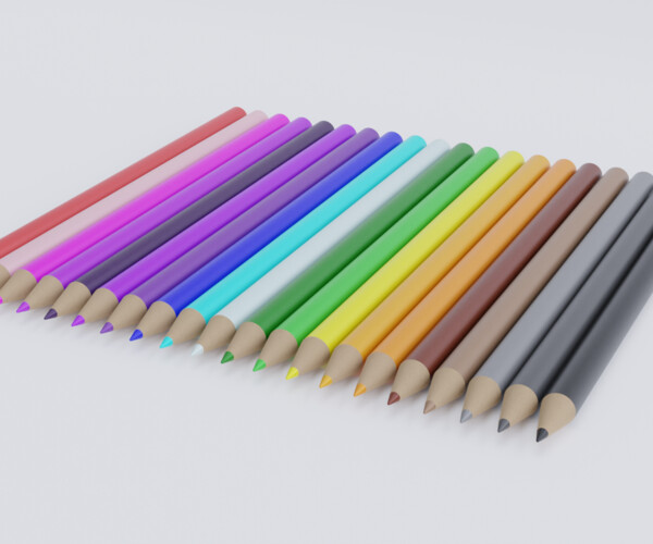 ArtStation - Wooden Pencil Crayon Set | Game Assets