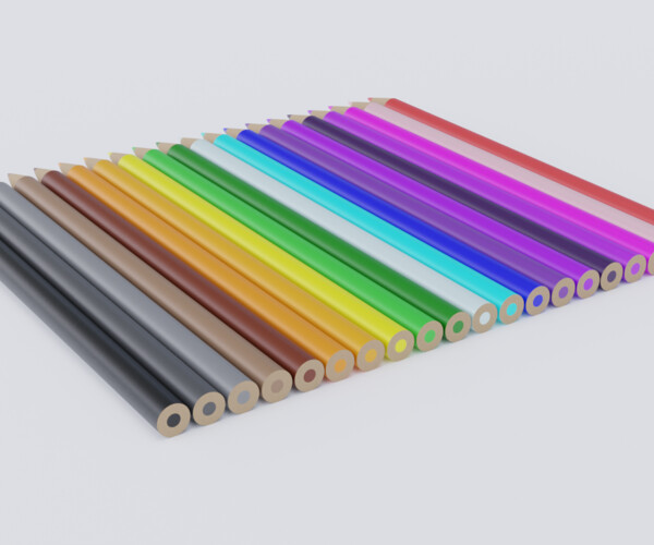 ArtStation - Wooden Pencil Crayon Set | Game Assets