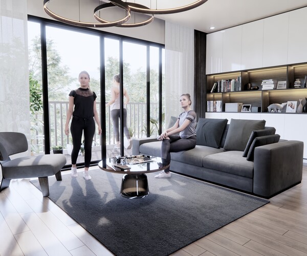 ArtStation - Small Livingroom with kitchen Use Enscape 3.0 | Resources