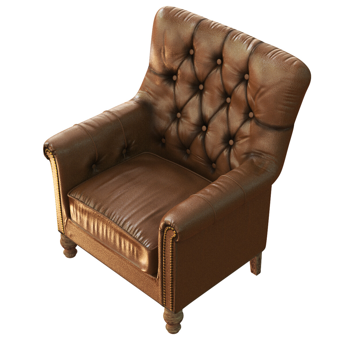 ArtStation - low poly leather armchair | Game Assets
