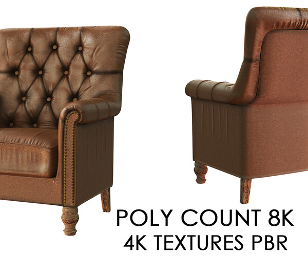 ArtStation - low poly leather armchair | Game Assets