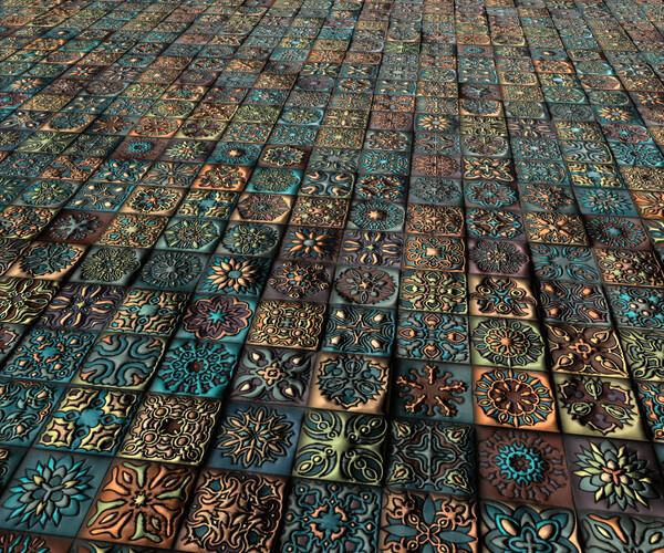 ArtStation - Colorful Tile Material Design / Substance Painter | Resources