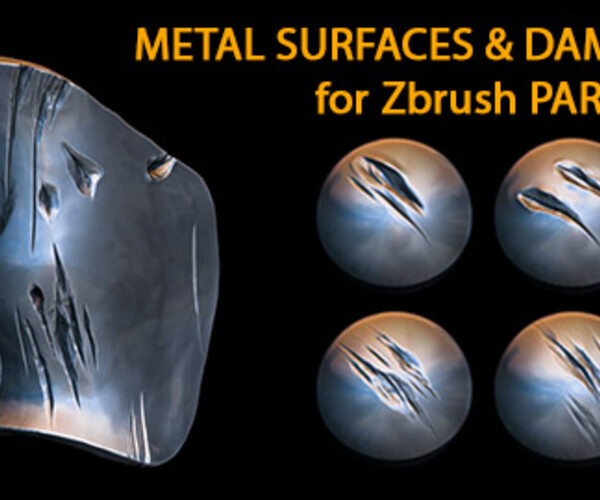 ArtStation - Metal Surfaces & Damages Brushes 3 for Zbrush (2019 ...