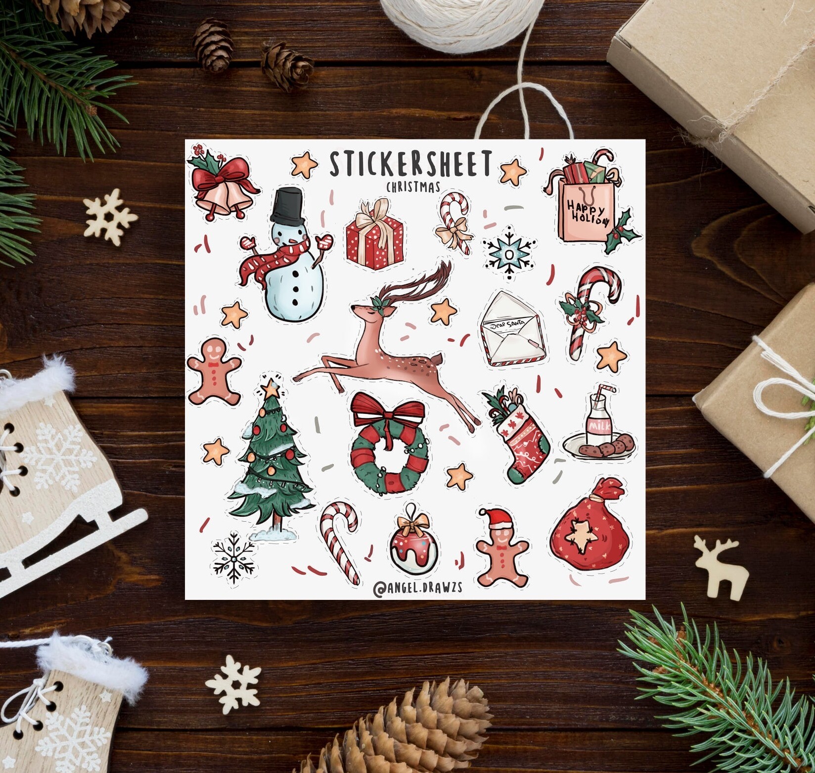 ArtStation - Christmas Holiday Sticker Sheet pack | Artworks