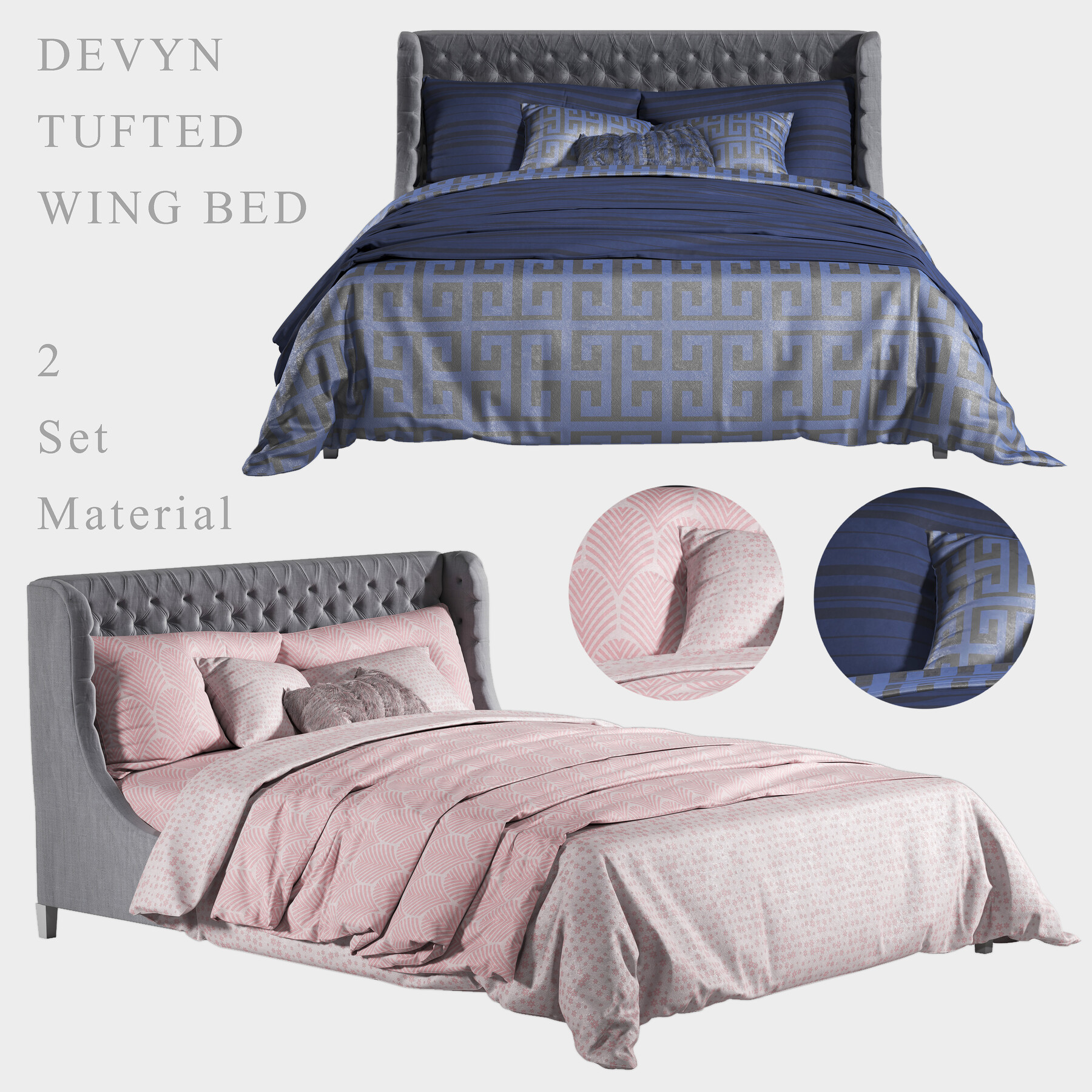 ArtStation - DEVYN TUFTED WING BED | Resources