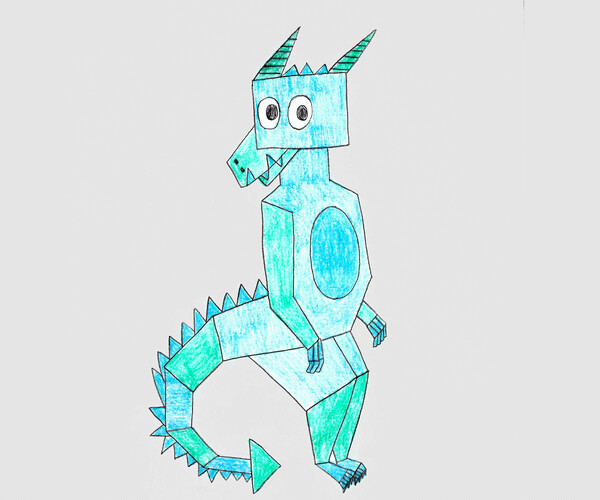 ArtStation - Geometric Dragon, color | Artworks