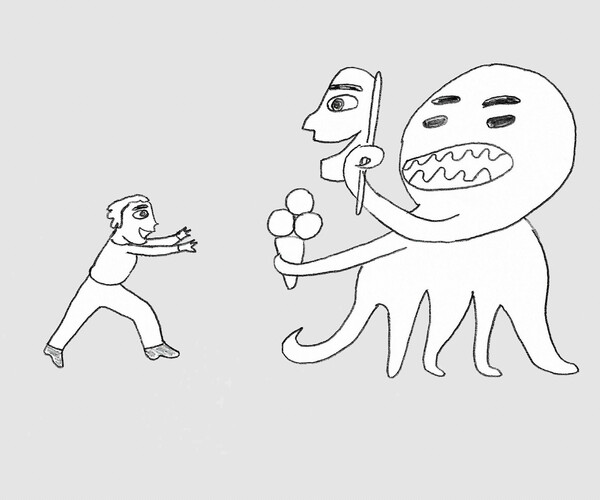 ArtStation - Hypocrisy, Masked Monster, black-and-white | Artworks