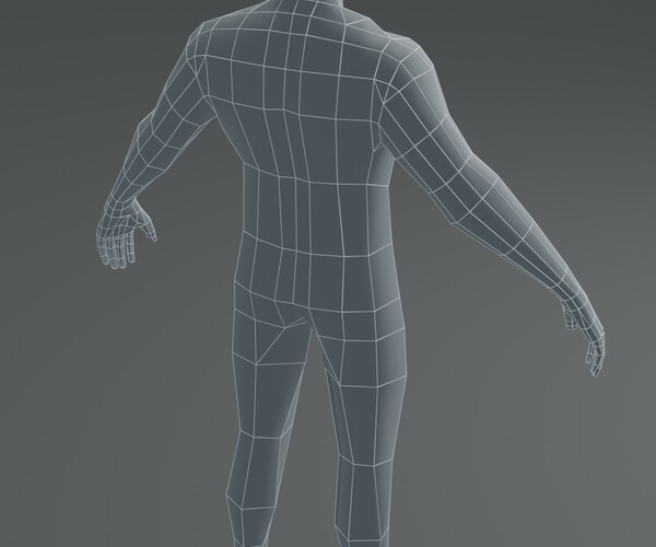 ArtStation - Human Body Base Mesh 10 3D Models Pack 1000 Polygons | Game Assets