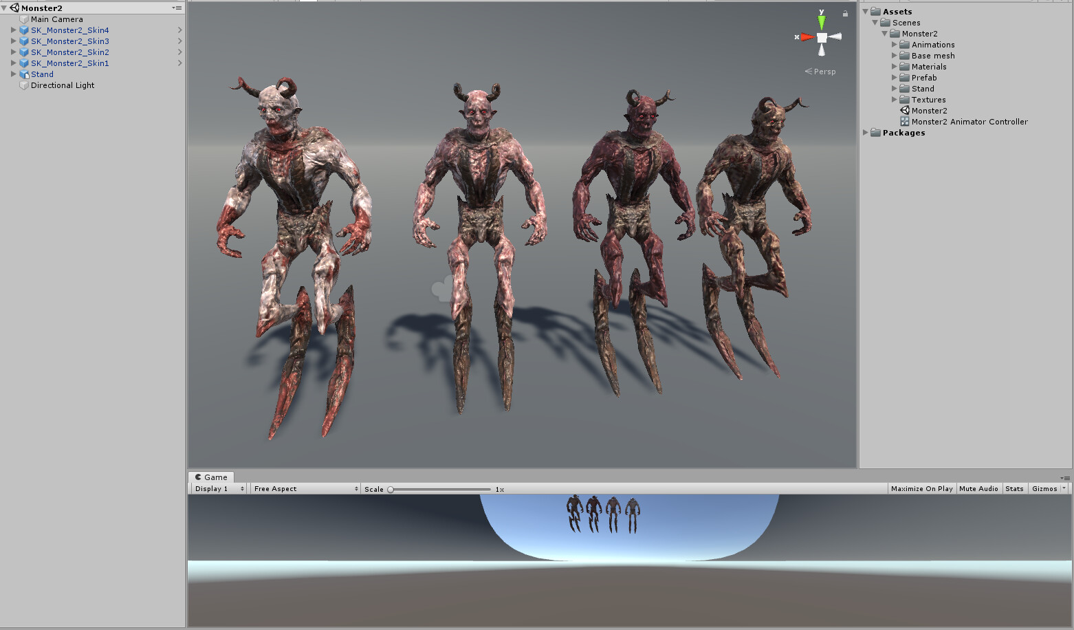 ArtStation - Monster Mutant 2 low poly game model | Game Assets