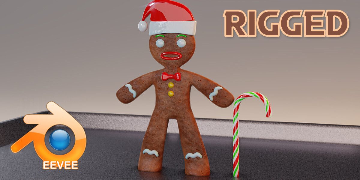 ArtStation - Lowpoly Gingerbread Man Rigged | Resources