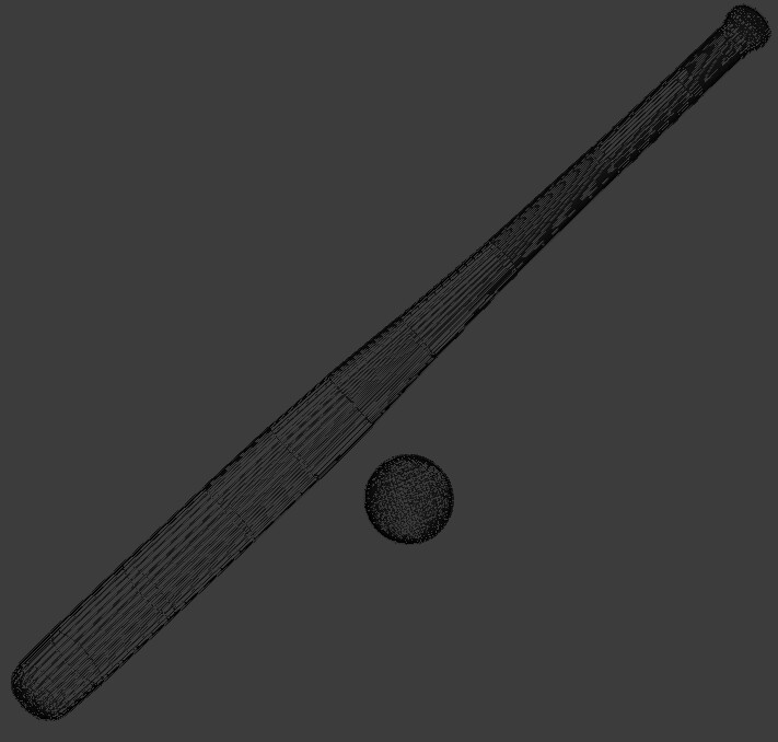 ArtStation - Baseball bat and ball Low-poly 3D model | Resources