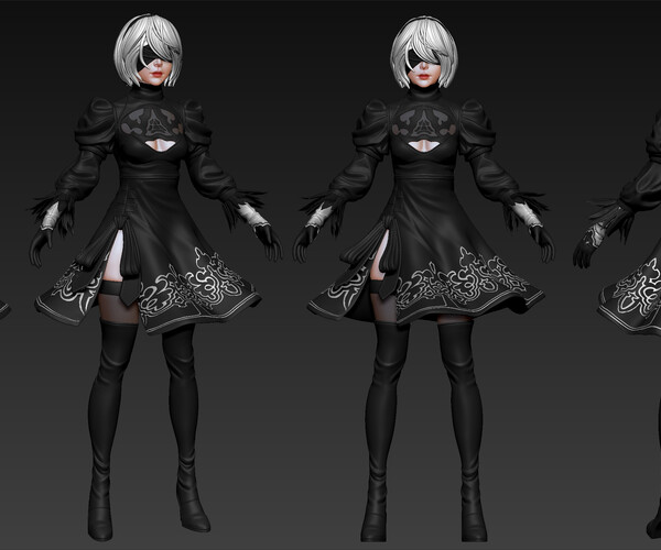 ArtStation - 2B Fan Art - Basemesh | Resources