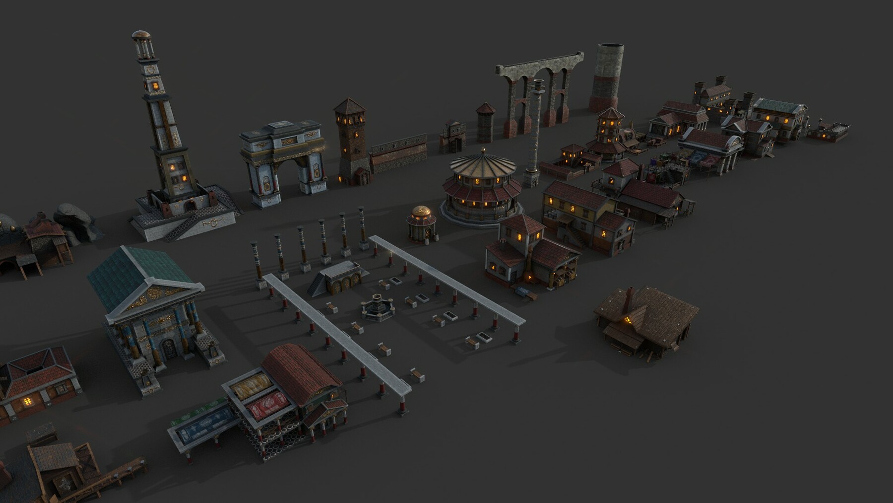 ArtStation - Mega Roma Greek Ancient City Pack | Game Assets