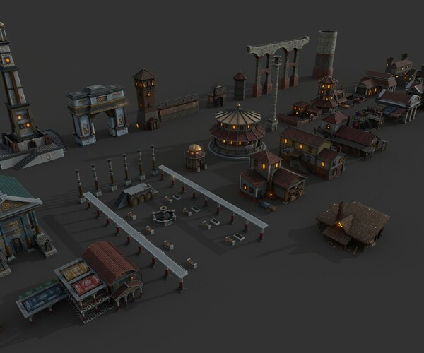 ArtStation - Mega Roma Greek Ancient City Pack | Game Assets